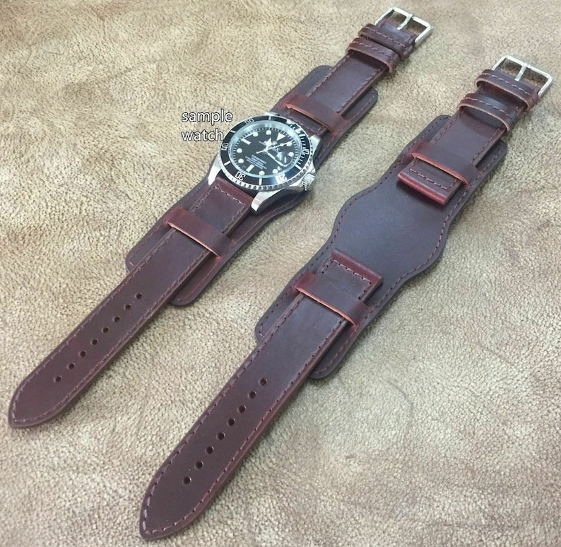 Size 20/22mm Vintage Pilot Bund Style Genuine Leather Watch - Etsy