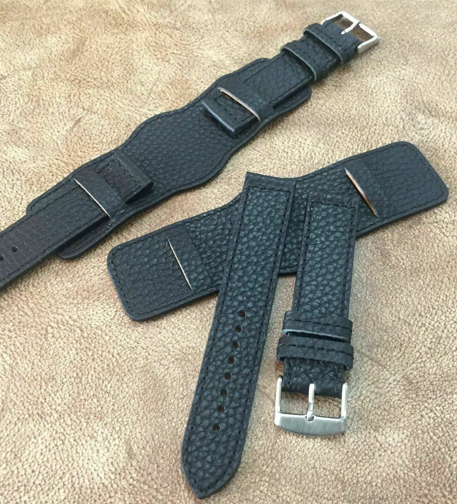 Size 20/22mm Vintage Pilot Bund Style Genuine Leather Watch - Etsy