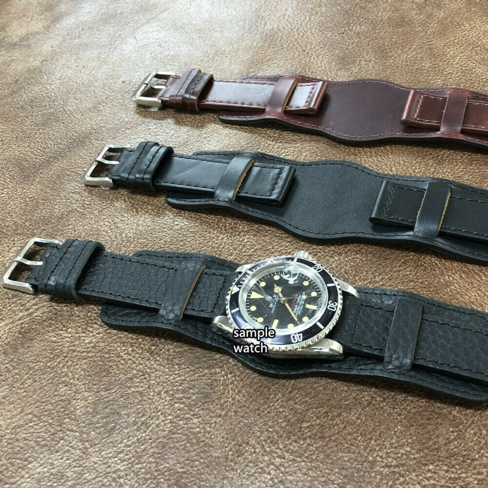 Size 20/22mm Vintage Pilot Bund Style Genuine Leather Watch - Etsy