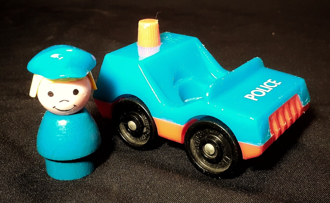 Vintage Fisher Price Little People Police Car and Police Officer - Etsy