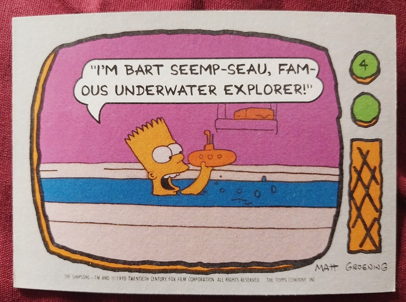 Complete Set of 88 1990 the Simpsons Trading Cards W/o - Etsy