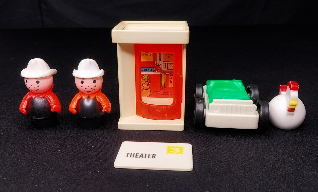 Vintage Fisher Price Little People Figures/accessories fireman, Chicken ...