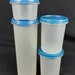 Vintage Set of 4 Tupperware Cylindrical Containers With Blue Lids ...
