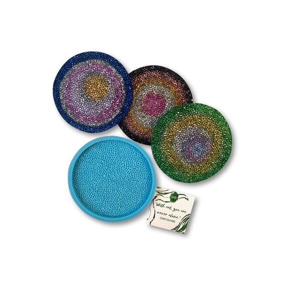 Molding & Casting Molds Silicone Resin Mold Druzy Coasters Round-Shaped ...
