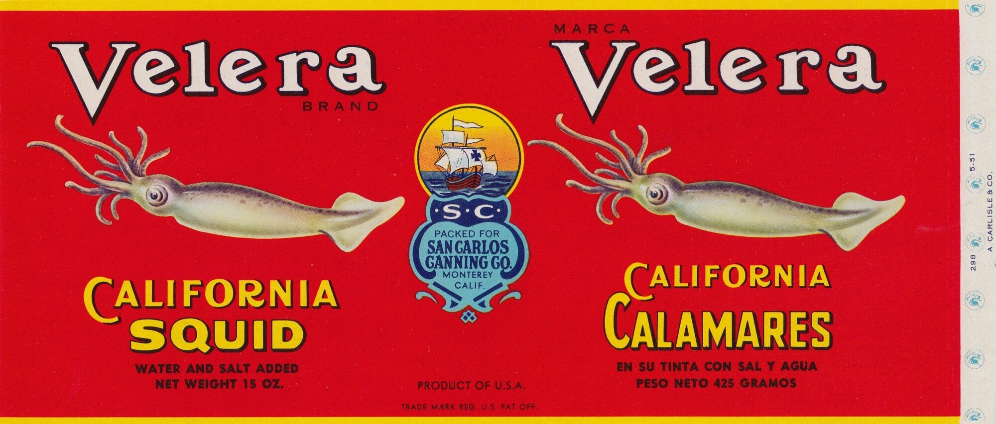 4 Authentic Vintage Squid/calamare Can Labels From the Famous - Etsy