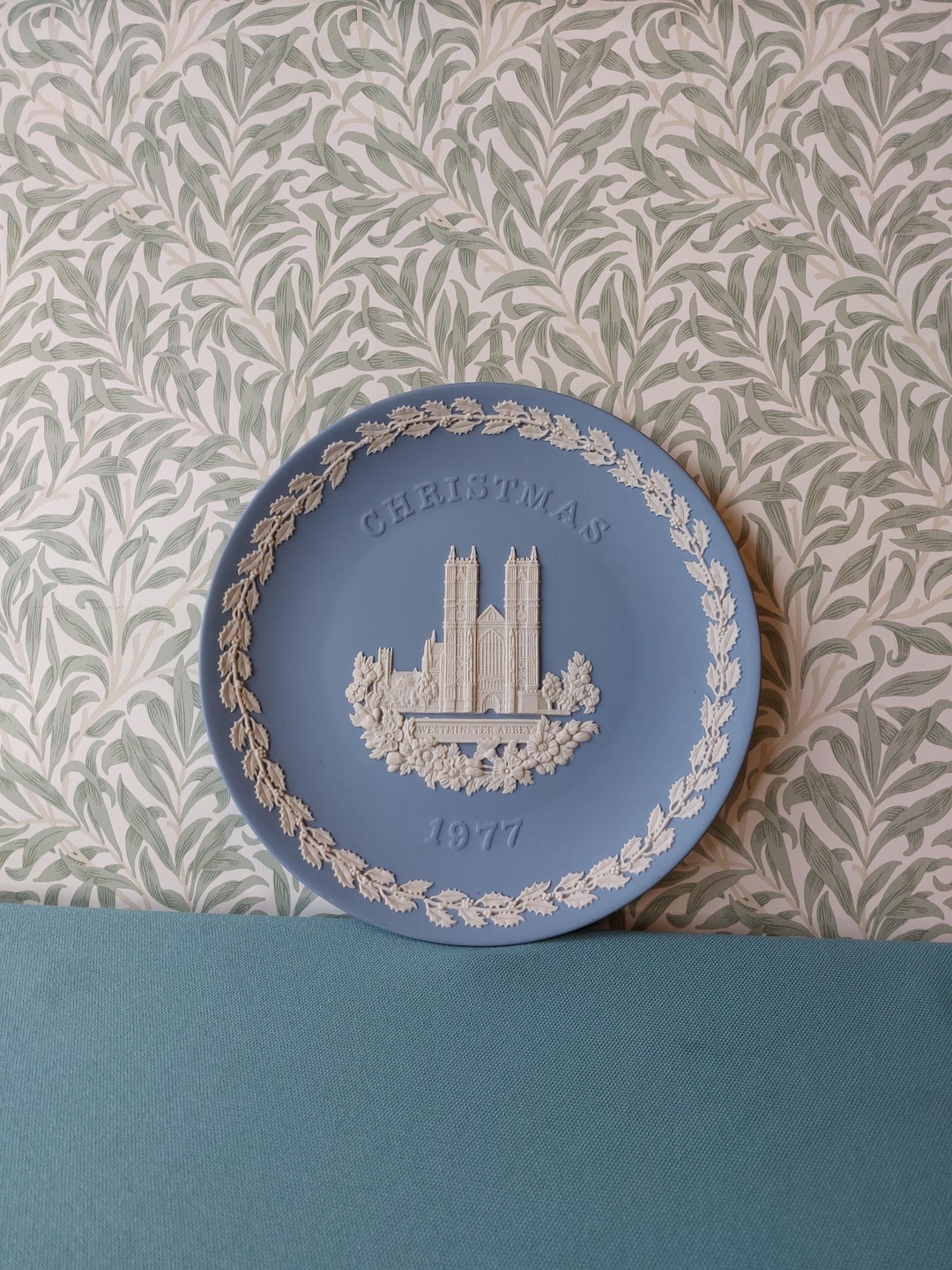 Vintage Wedgwood Blue Jasperware Christmas Plate – 1977 Westminster ...