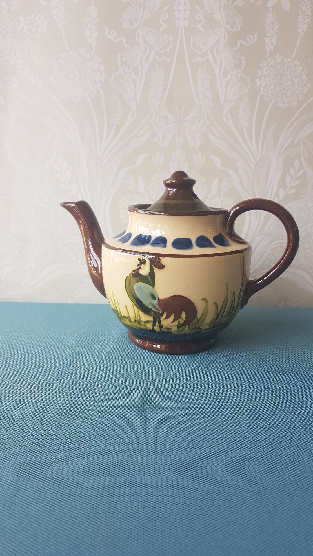 Vintage Devon Motto Ware One Cup Teapot - Cockerel and From Durham-hand ...