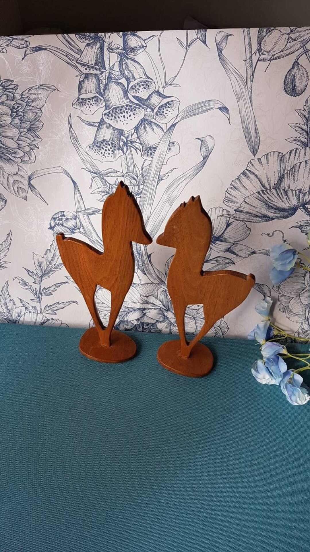 Pair of Vintage Wooden Deer Bambi/ Babycham Style Shelf/bar Decoration ...