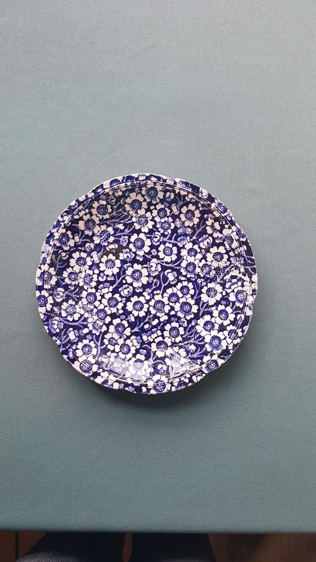 Vintage " Calico" Plate- England - Blue and White Chintz Flowers Design ...