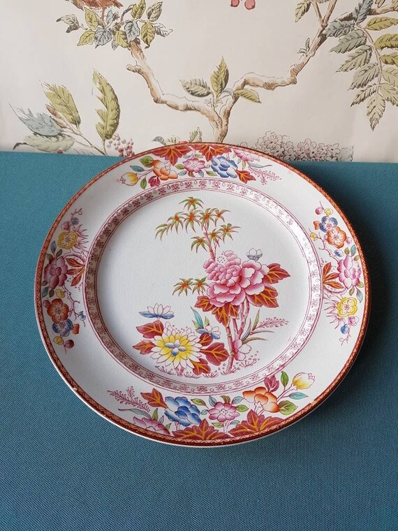 Victorian Dinner Plate sian Design Hand Decorated-made in | Etsy