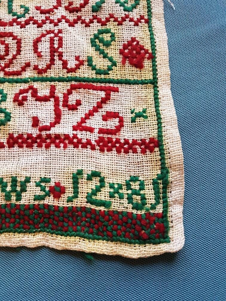 Vintage Child's Sampler Handmade Alphabet Sampler Made in | Etsy