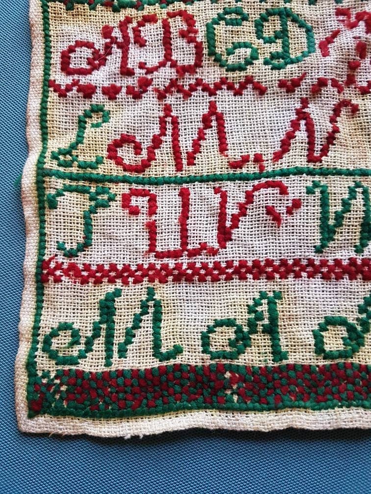 Vintage Child's Sampler Handmade Alphabet Sampler Made in | Etsy