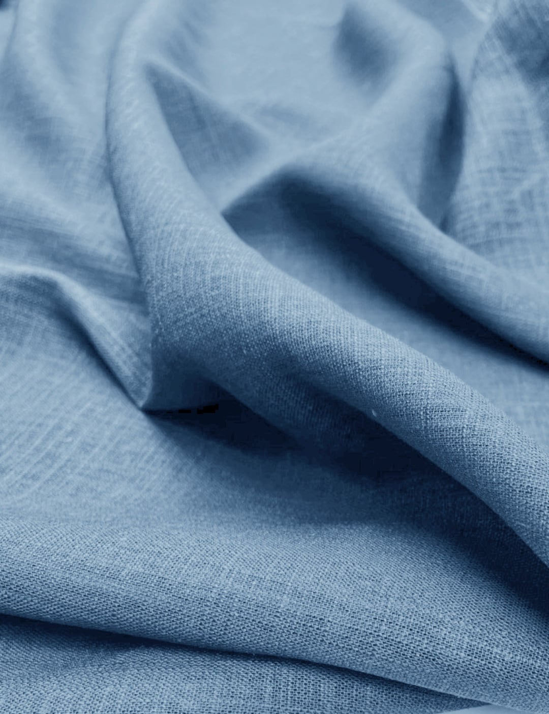 Linen/viscose Fabric | Light Dusty Blue | Soft, Lightweight, Airy and ...