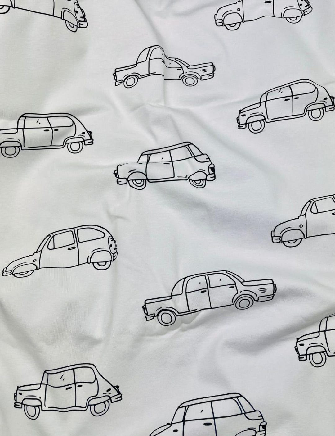 Cars Jersey Knit Fabric: Color Your Own Textile (half Meter) - Etsy