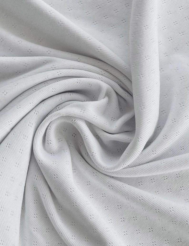 Pointelle Cotton Jersey Knit Fabric: Lightweight Baby Clothing Material ...