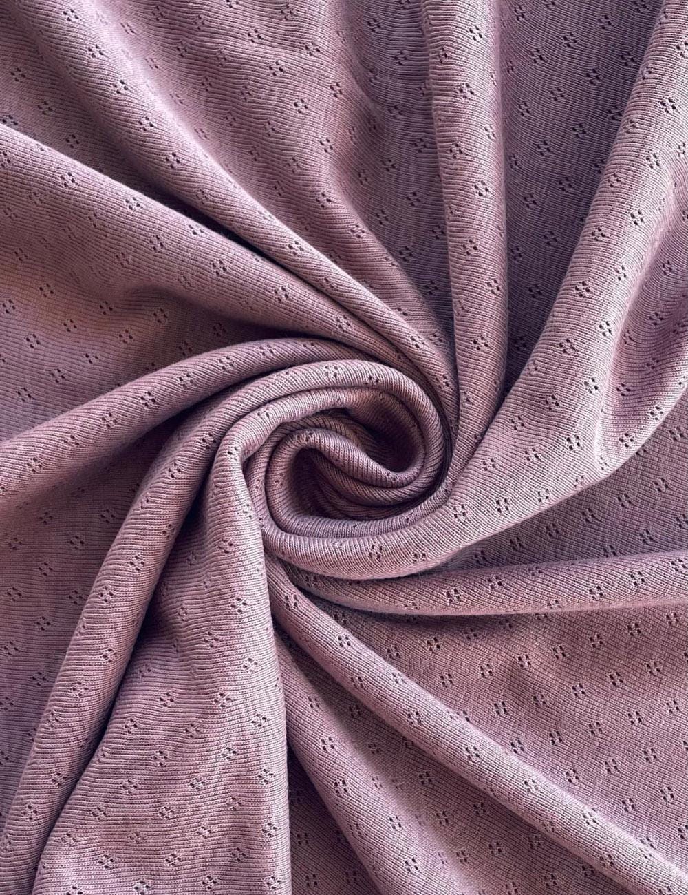 Pointelle Cotton Jersey Knit Fabric: Lightweight Baby Clothing Material ...