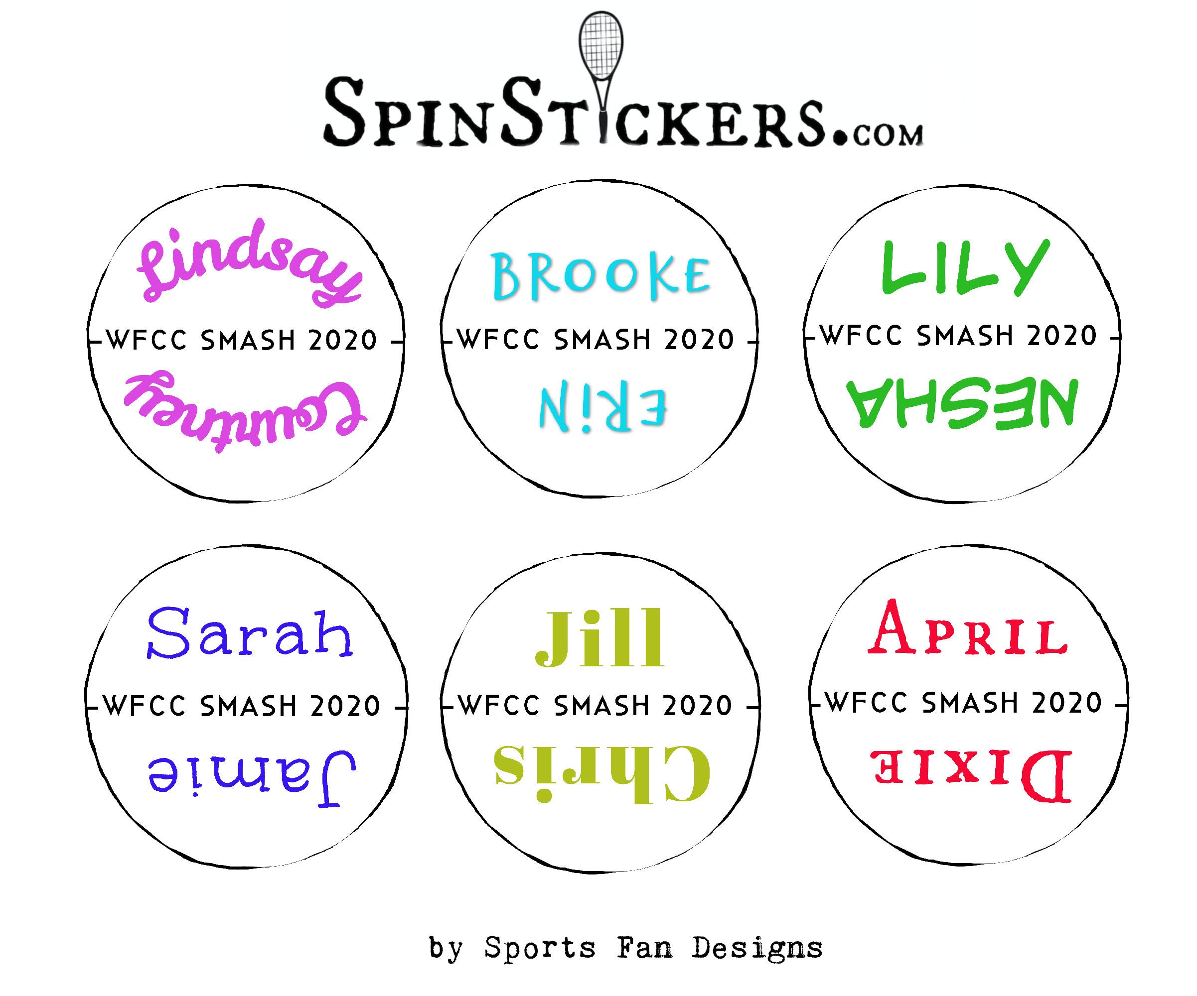 Custom Tennis Stickers, 60 Spin Stickers for Tennis Teams, Fundraisers ...