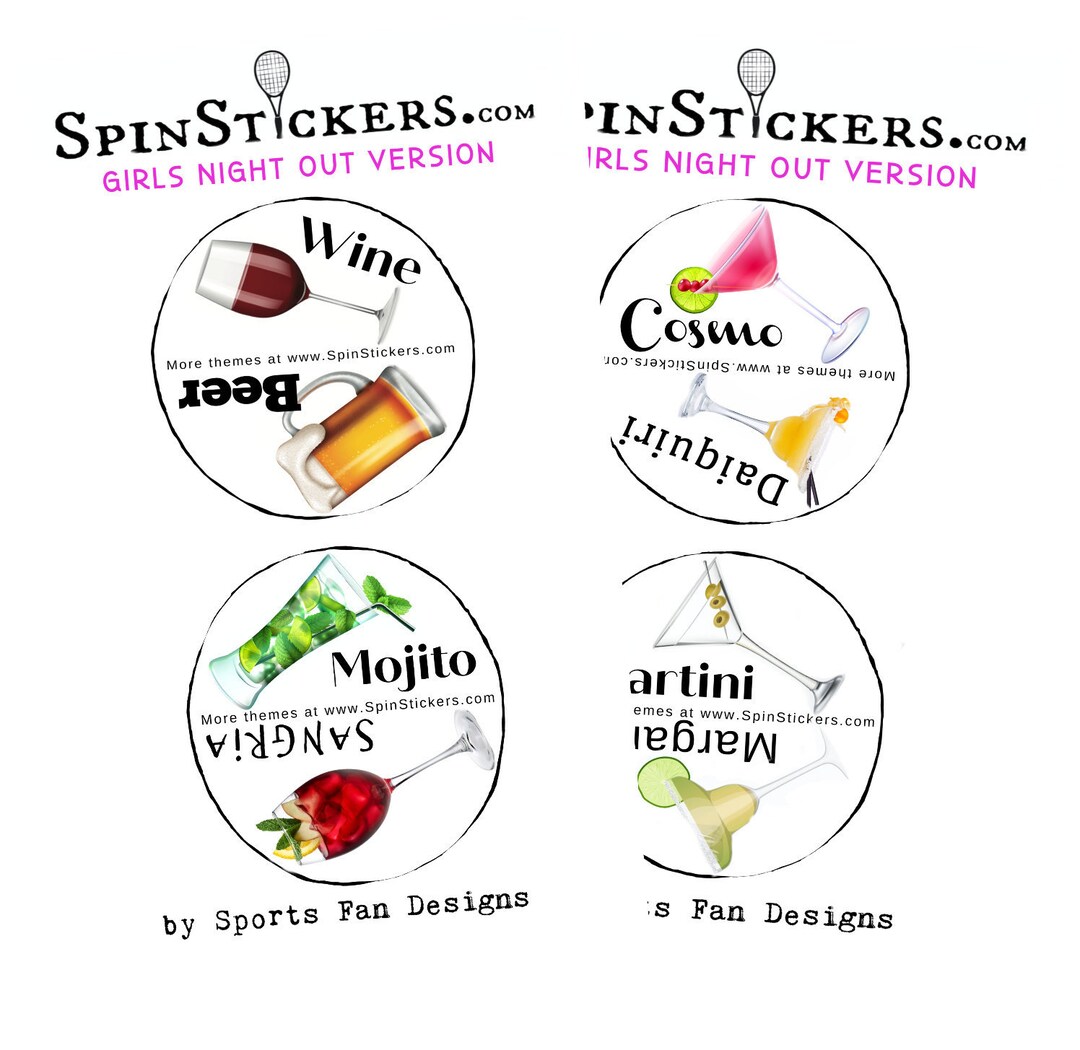 16 Tennis Team Gifts, Spin Stickers, Women's Party Favors or Luncheon ...