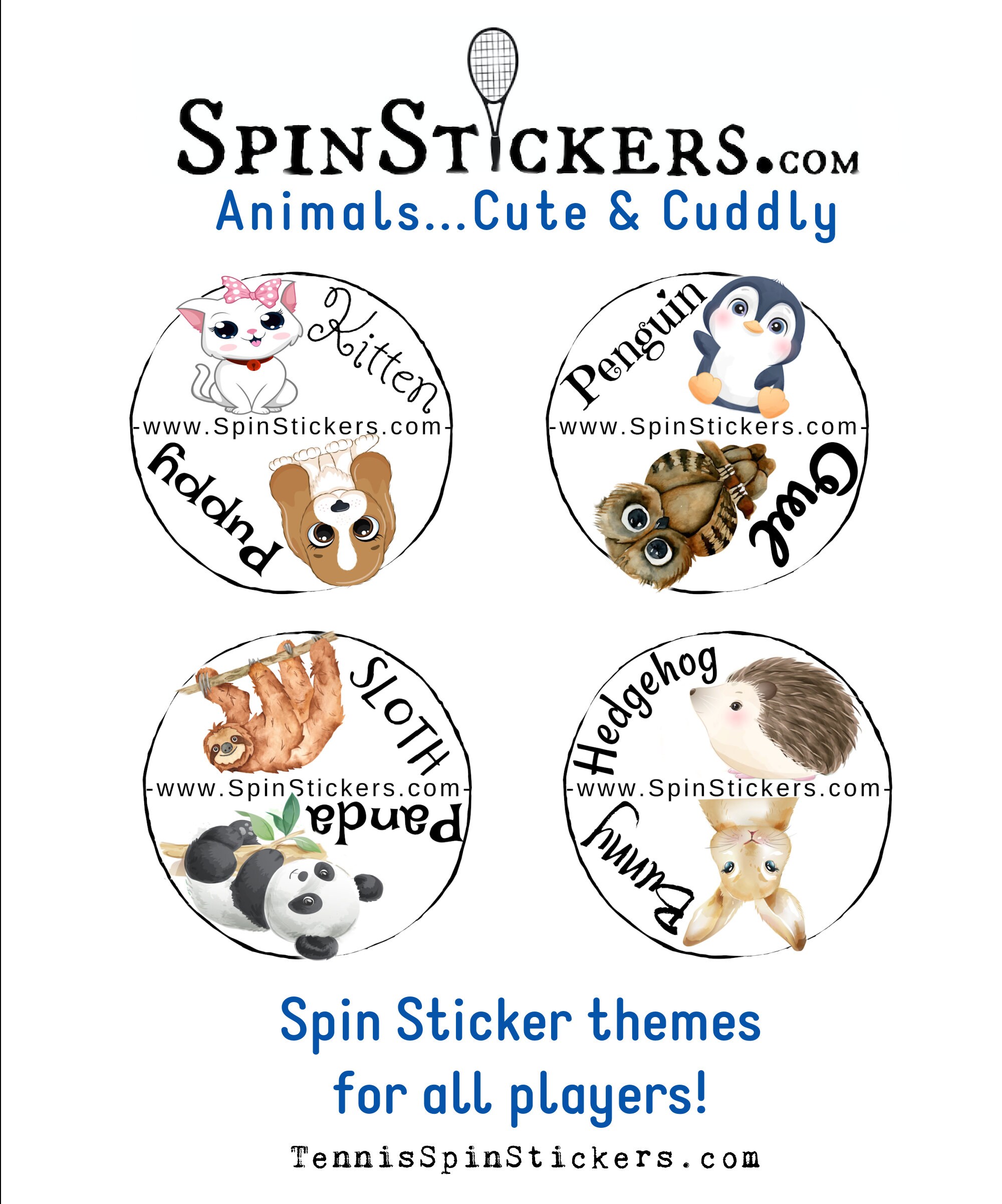 Tennis Spin Stickers for Racket Tennis Butts, Tennis Stuff for Girls ...