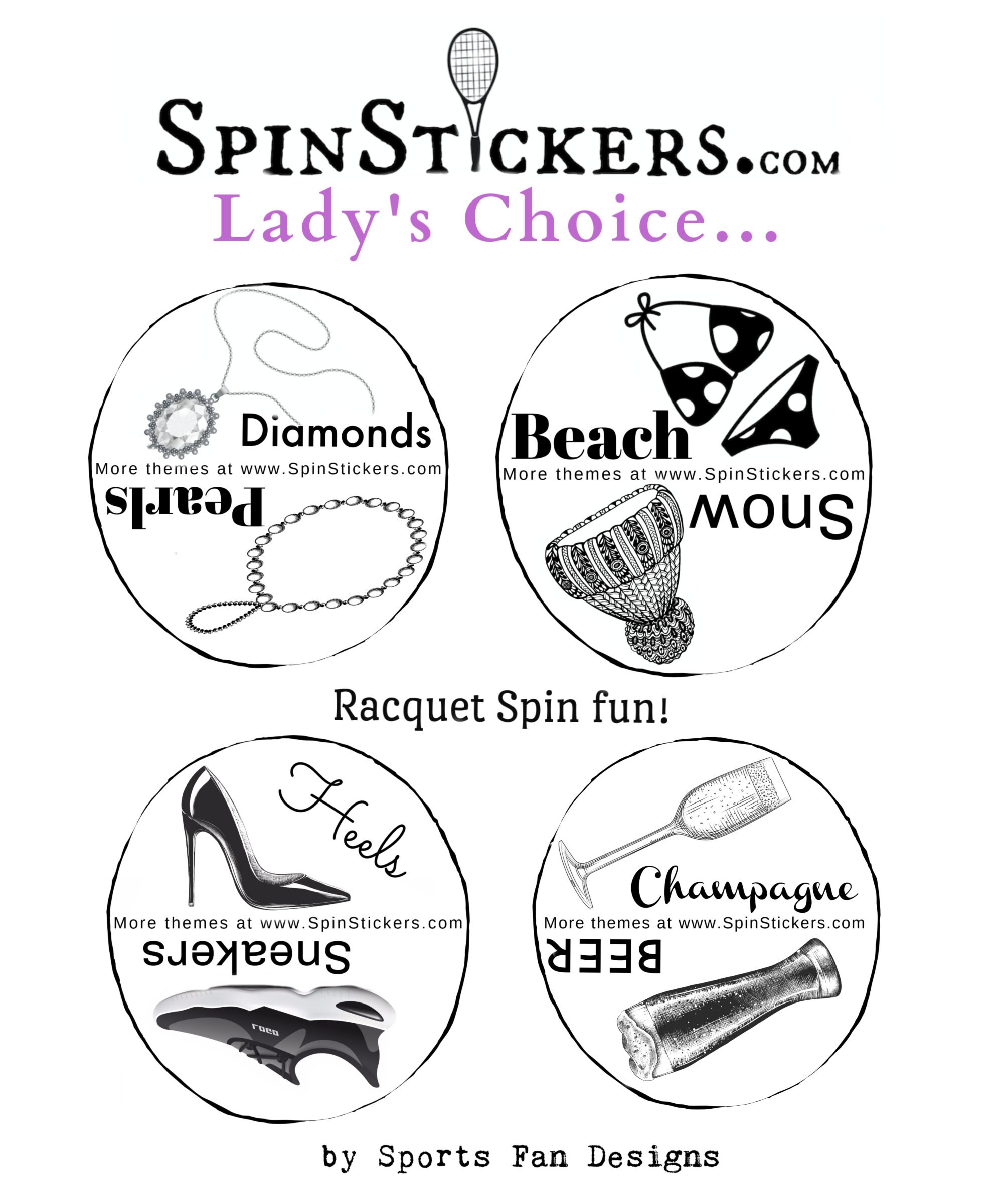 Tennis Stickers for Women, Spin Stickers for Racket Tennis Butts ...