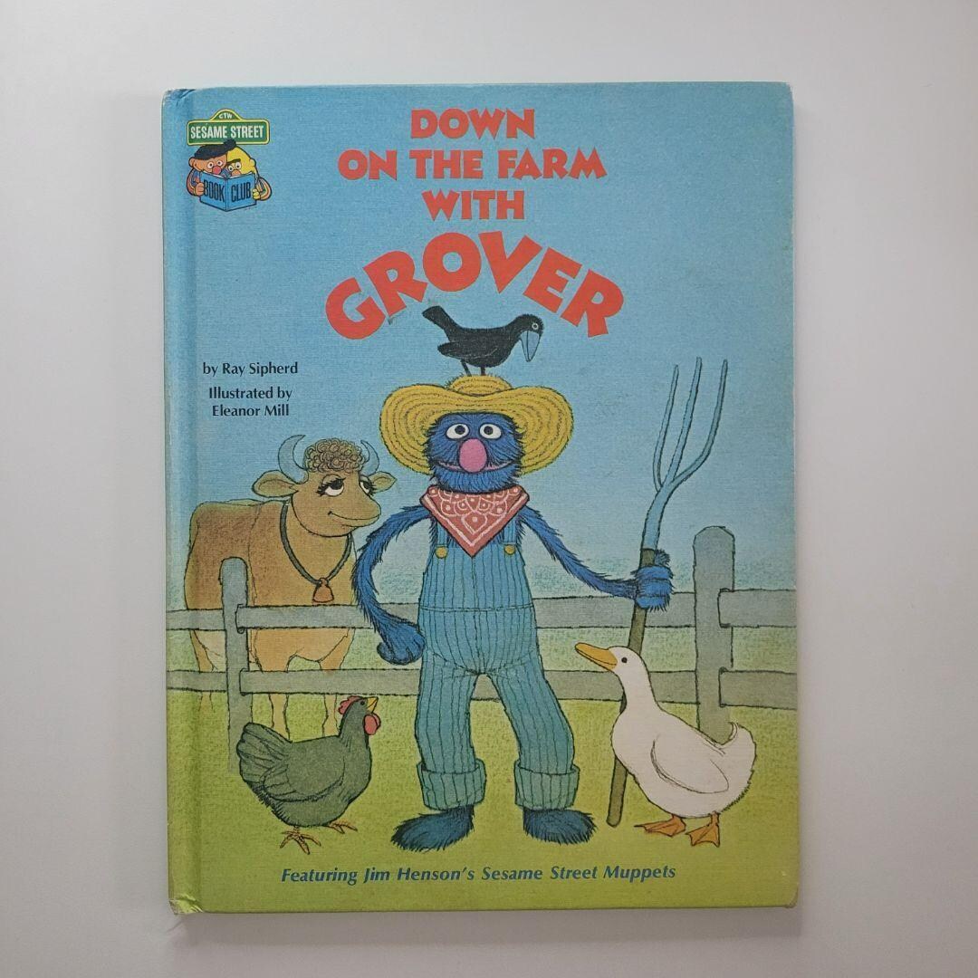 Sesame Street Grover Down on Farm Book Vintage 1980s Muppets Jim Henson ...