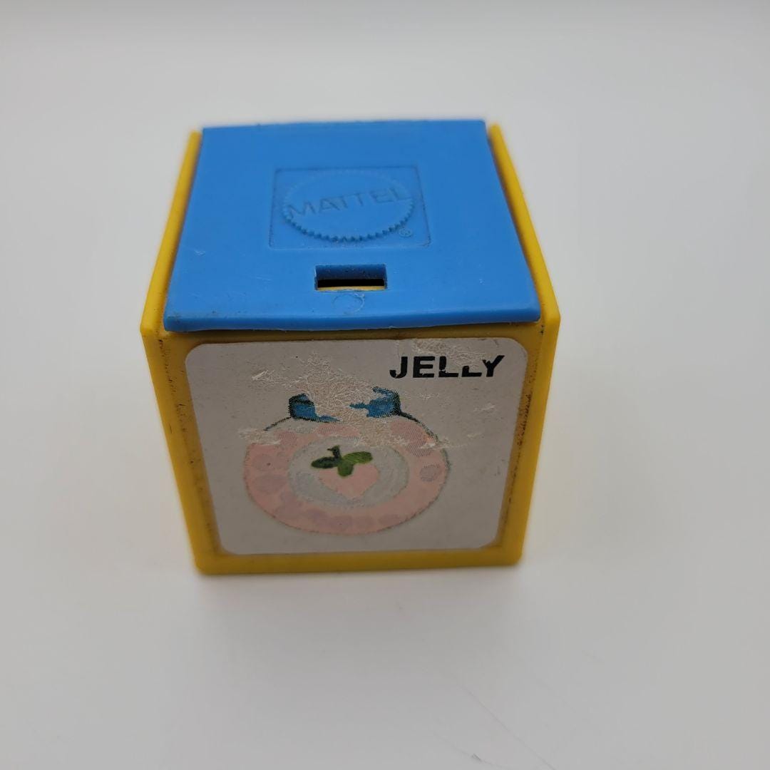 1972 Mattel Alphabet Pop up Block Toy Plastic Vintage Letter Jelly ...