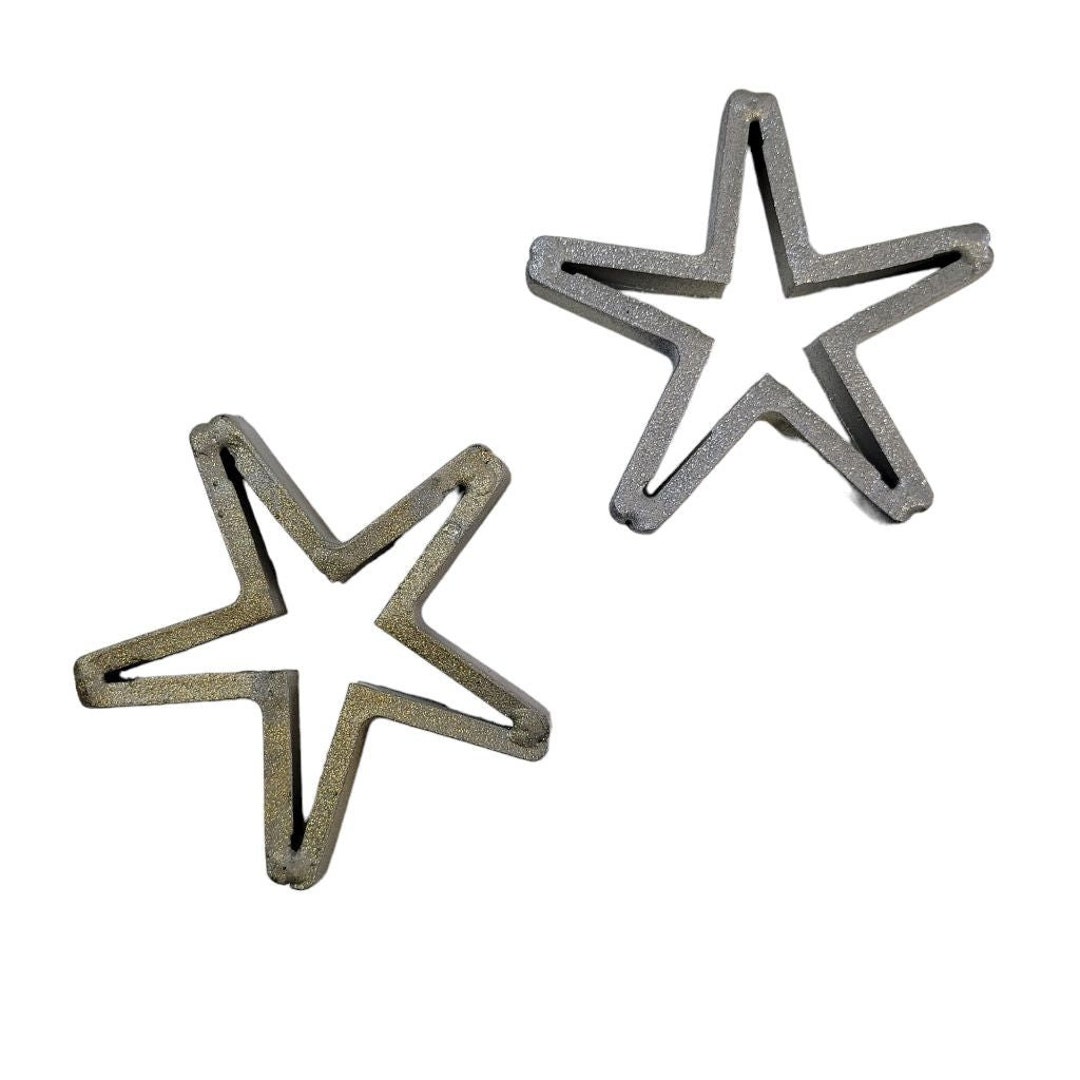 Metal Welded Painted Stars Set of Two Handmade Homemade Gift - Etsy