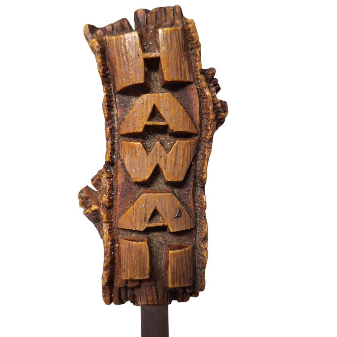 Hawaii Souvenirs Letter Opener Faux Wood Resin Vintage Islands Office ...