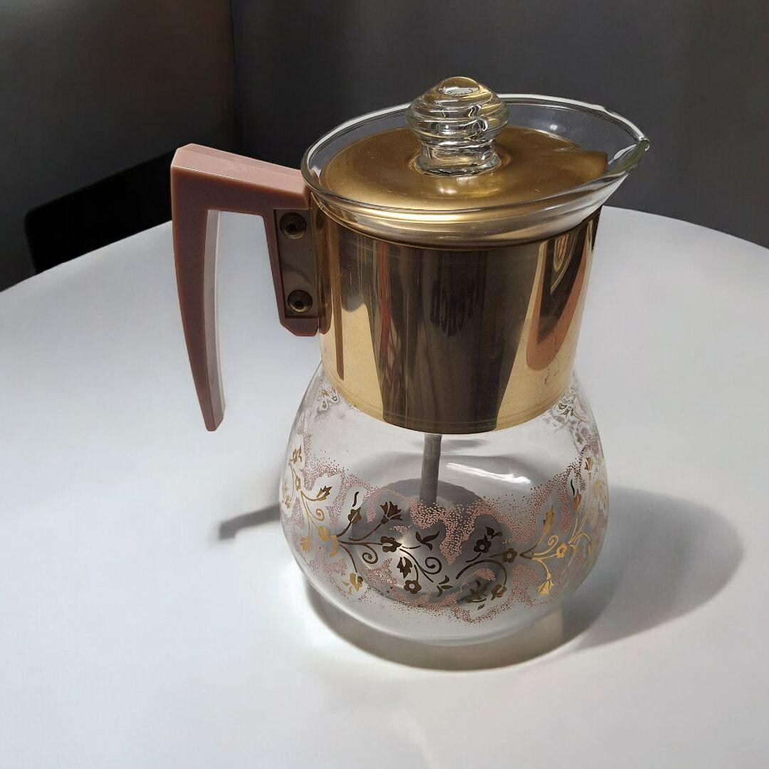 Perc King Handcraft Glass Percolator Pink Rose Gold Vintage 8 Cup ...