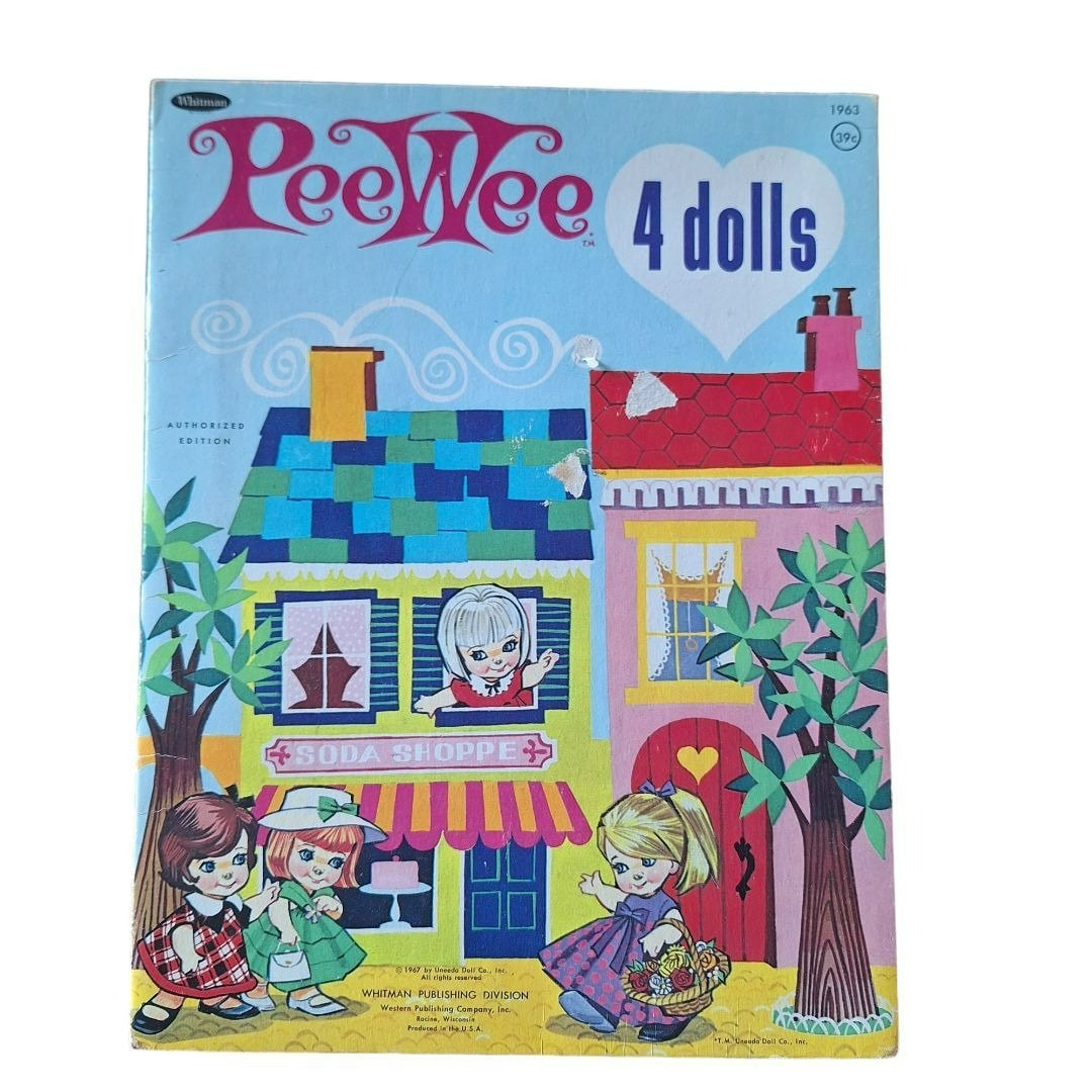 Whitman Peewee Paper Dolls 1967 Vintage Soda Shoppe 4 Girls Clothing ...