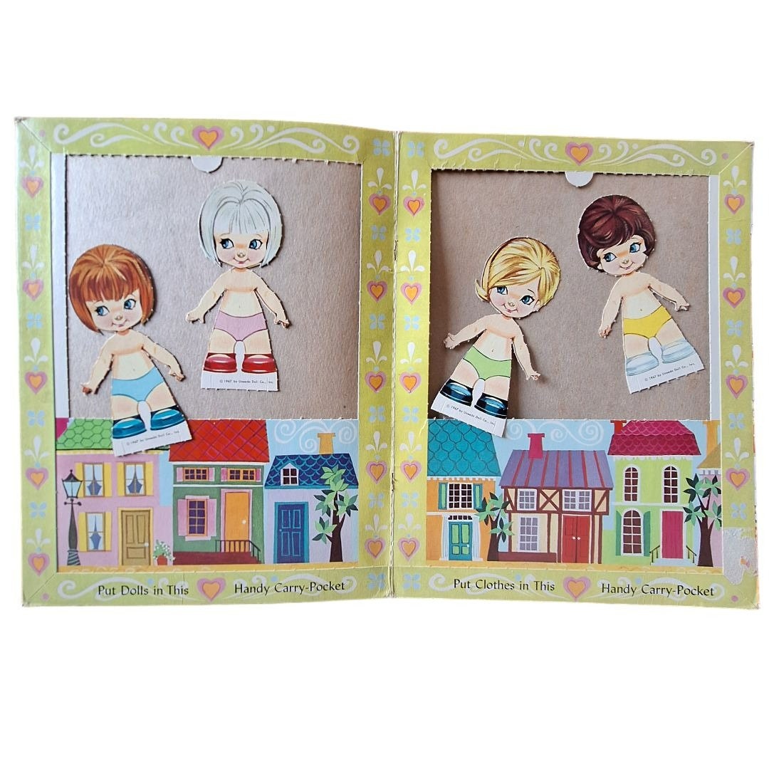 Whitman Peewee Paper Dolls 1967 Vintage Soda Shoppe 4 Girls Clothing ...