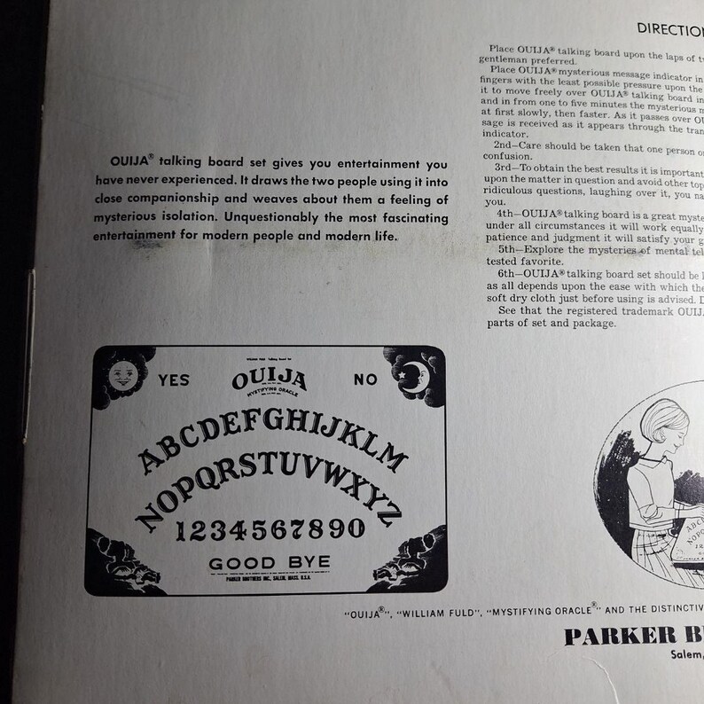 Ouija Board William Fuld Parker Brothers Salem Oracle 1960s Vintage ...