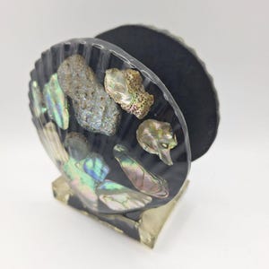 Napkin Letter Holder Abalone Black Shell Ocean Vintage Trends ...