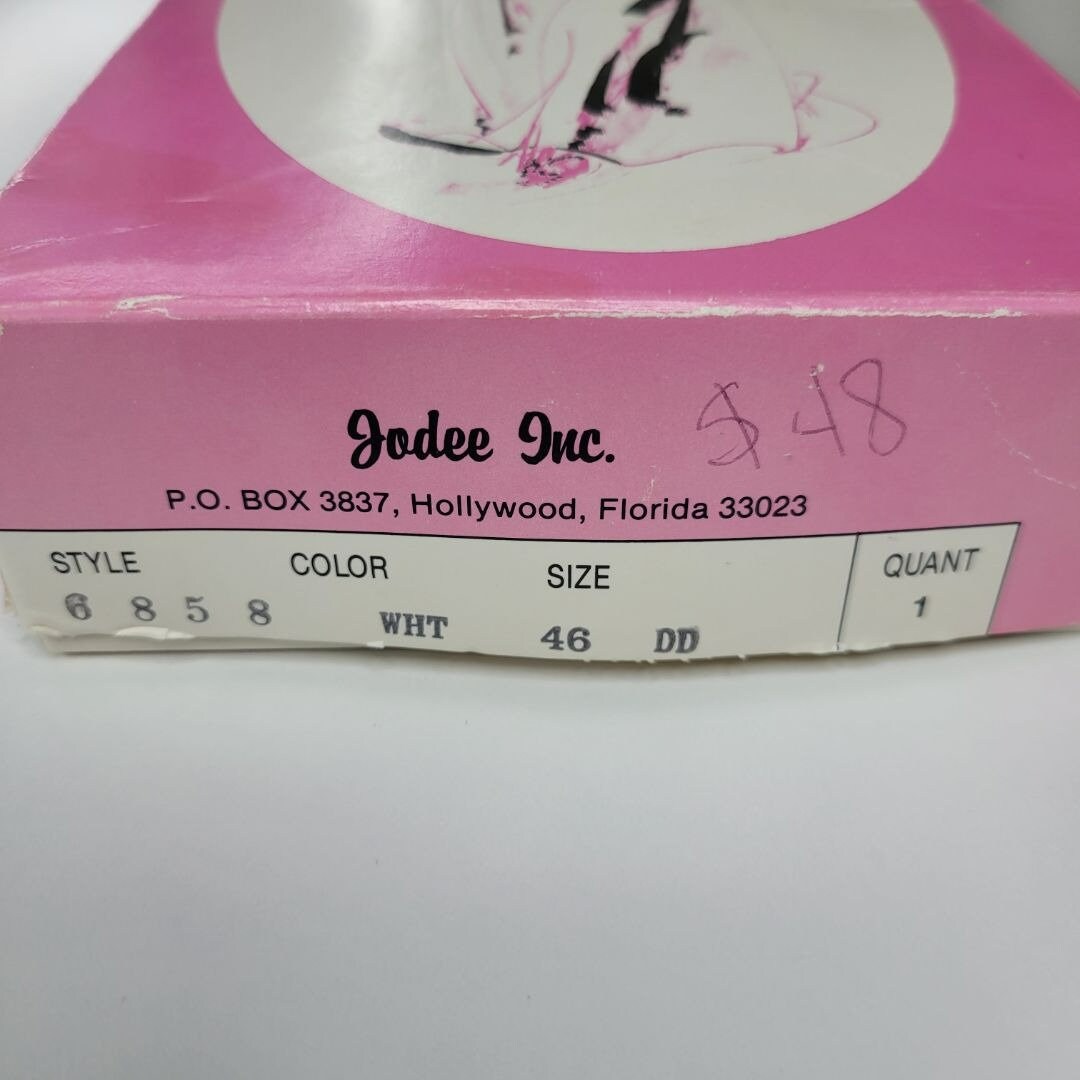 Jodee Bra 46DD Style 6858 White Breast Cancer Mastectomy Plus Wide Band ...