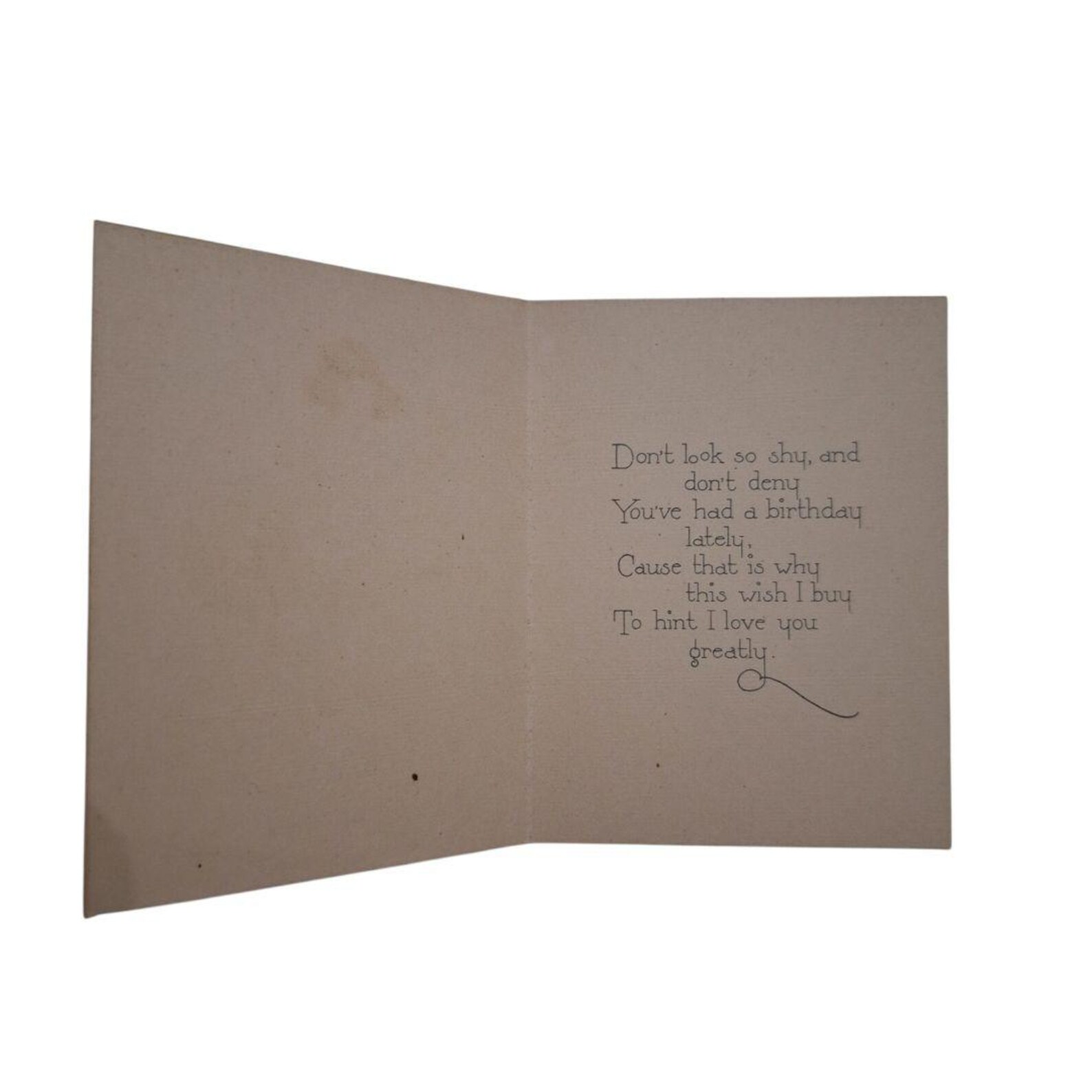 Happy Birthday Card Small Vintage Shy Love 3x4 1950s Blank Girl Flowers ...