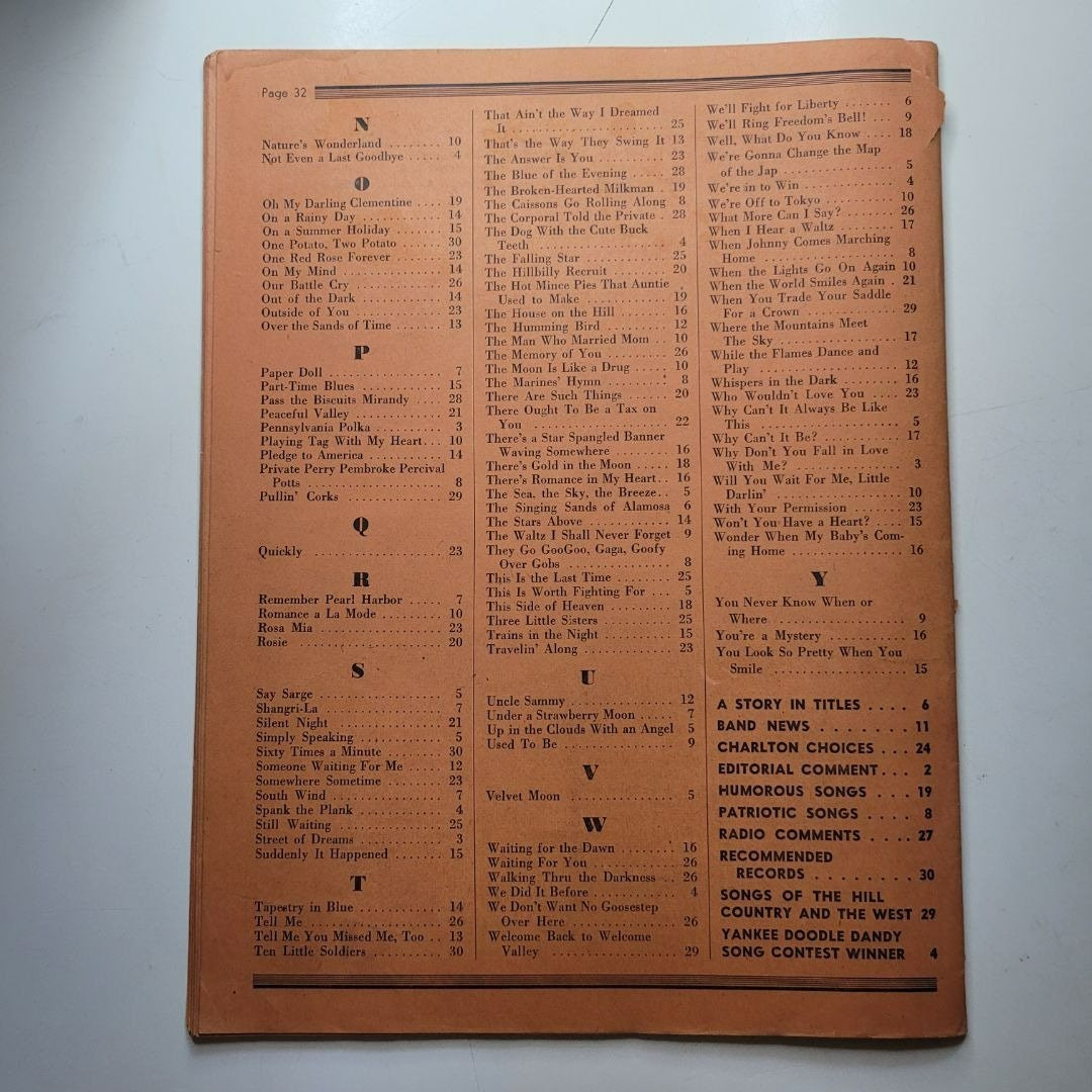 Big Song Magazine December 1942 Lyrics Guide Musicians Stars Billboard ...