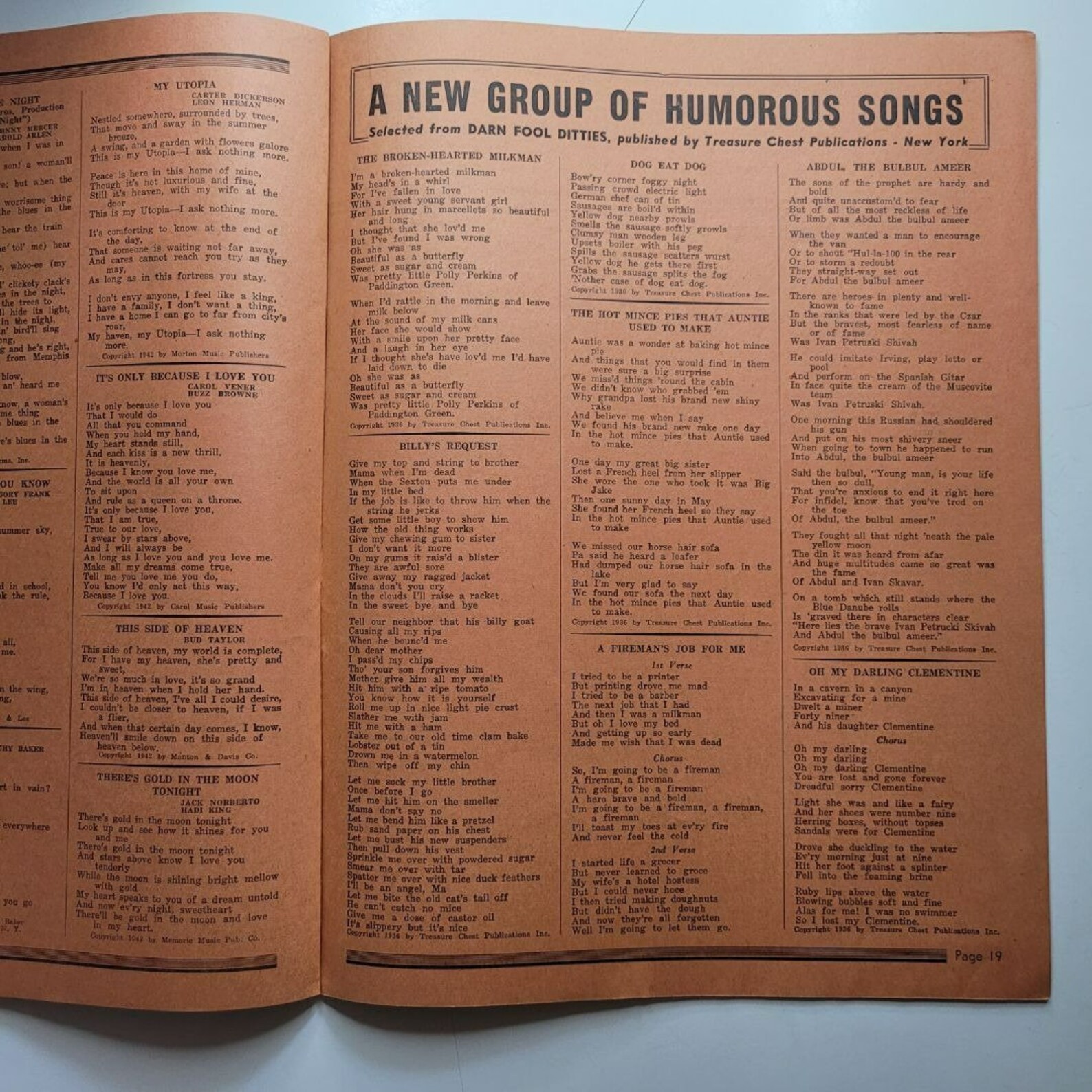 Big Song Magazine December 1942 Lyrics Guide Musicians Stars Billboard ...
