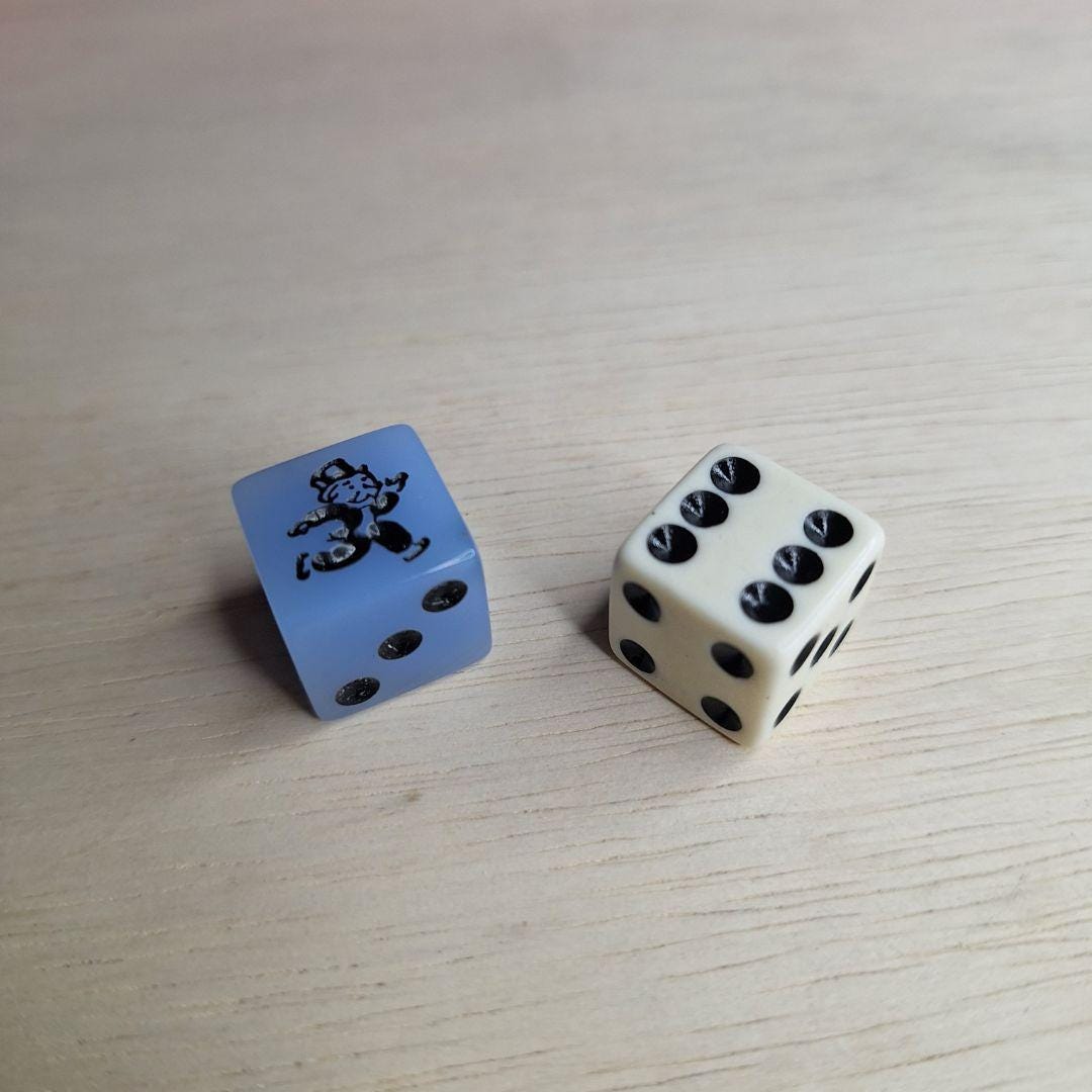 Monopoly Replacement Dice Action Blue Die 2010 Board Game Pieces ...