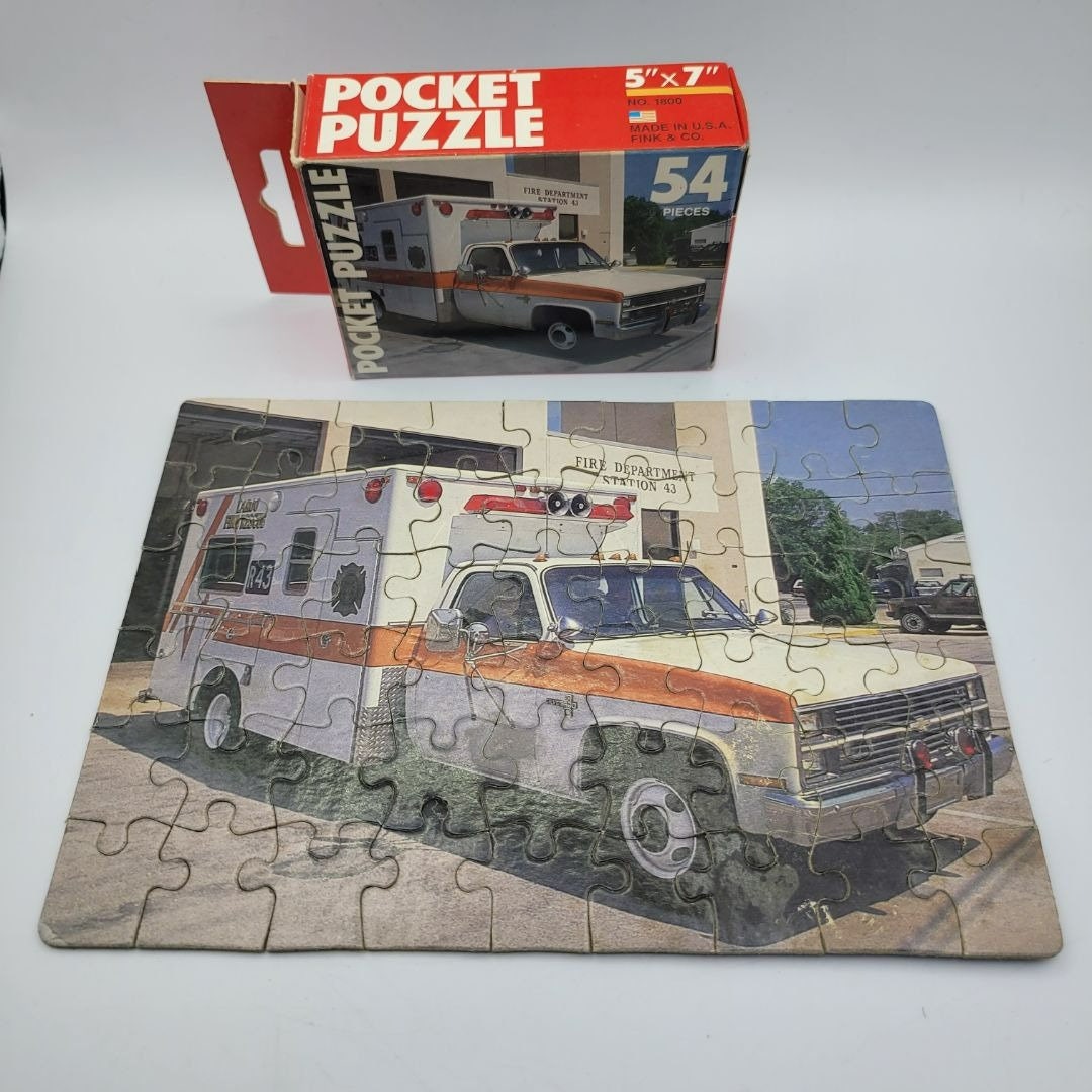 Pocket Puzzle Ambulance EMT First Responder 54 Pieces 5 X 7 Small Tiny ...