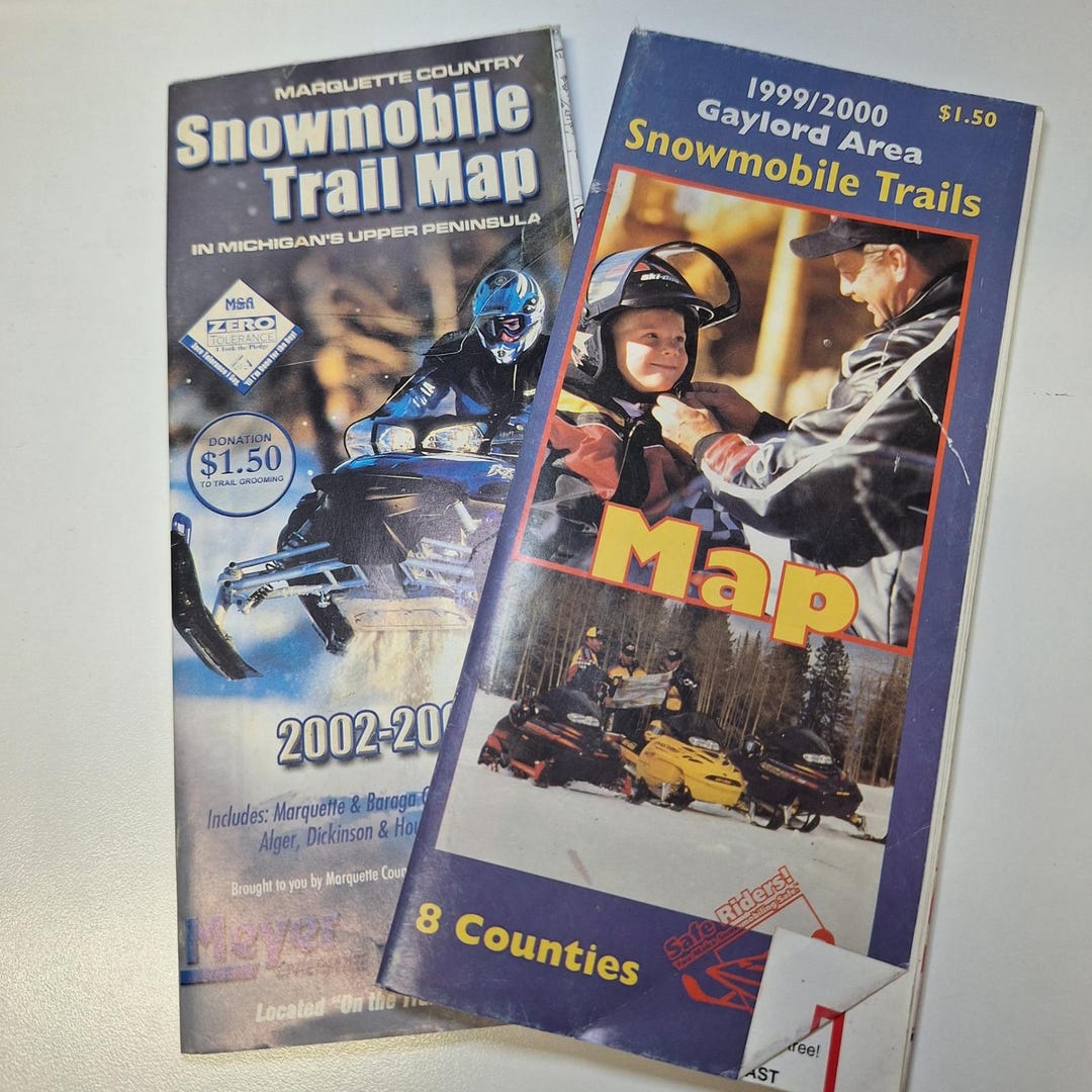 Marquette Country Gaylord Area Snowmobile Trail Maps Michigan Upper ...