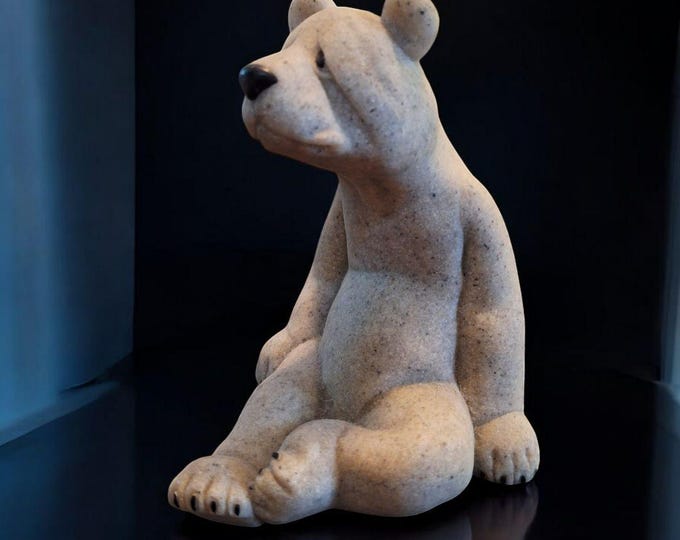 Sandstone Quarry Critters Bud Bear Sitting Rock Figurine Vintage Cabin ...