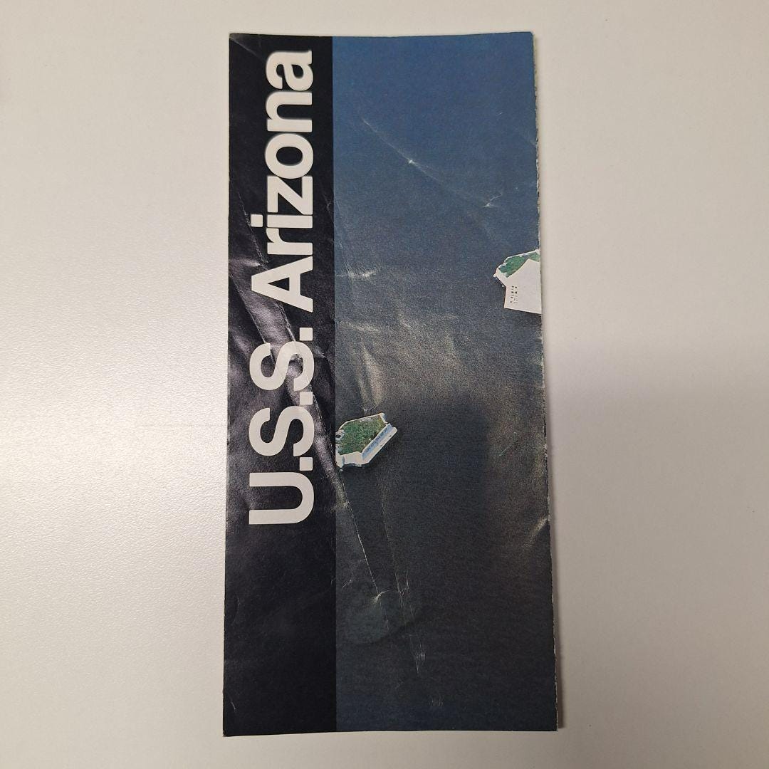 USS Arizona Brochure Memorial 80s 90 Vintage Collectible Hawaii Ship ...