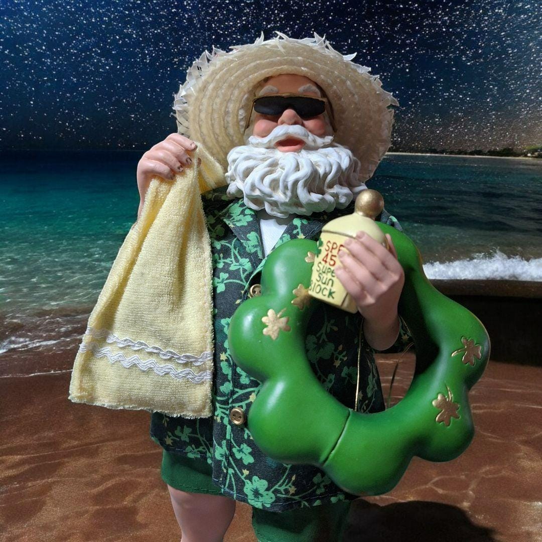 Clothtique Beach Clover Santa St Patrick's Day Swim Christmas ...