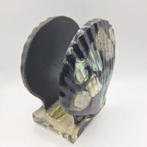 Napkin Letter Holder Abalone Black Shell Ocean Vintage Trends ...