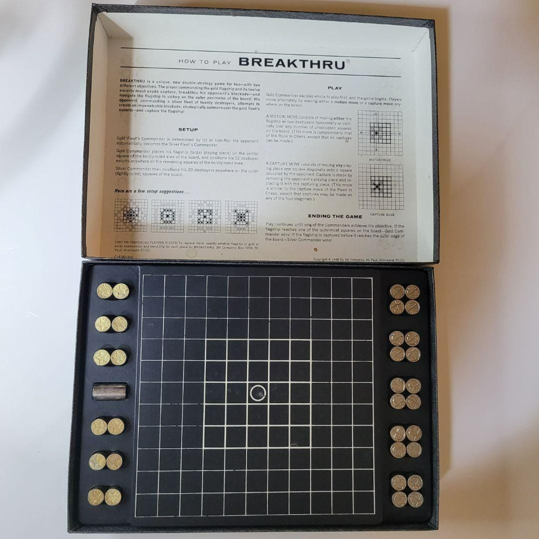 Break Thru 1965 the Double Strategy Game of Evasion or Capture Book ...