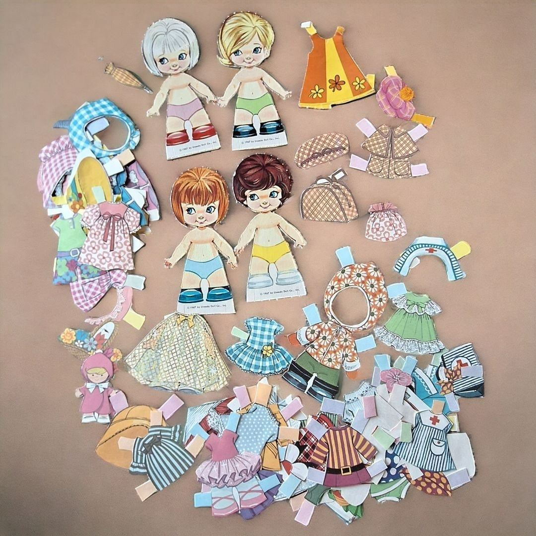 Whitman Peewee Paper Dolls 1967 Vintage Soda Shoppe 4 Girls Clothing ...