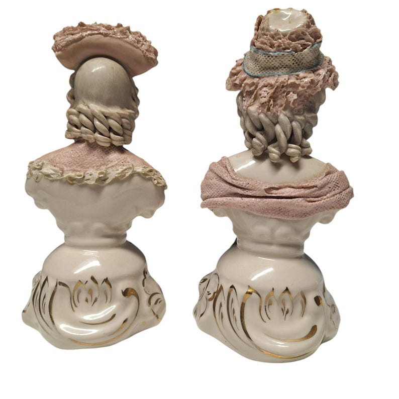 Cordey Porcelain Victorian Lady Bust Figurines Lace Woman Women Bonnet ...