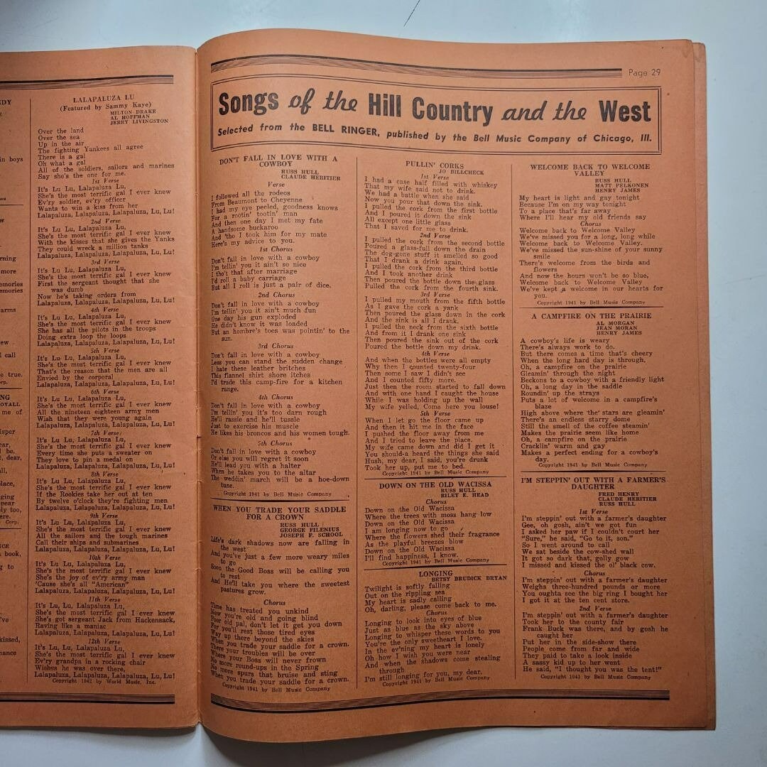 Big Song Magazine December 1942 Lyrics Guide Musicians Stars Billboard ...