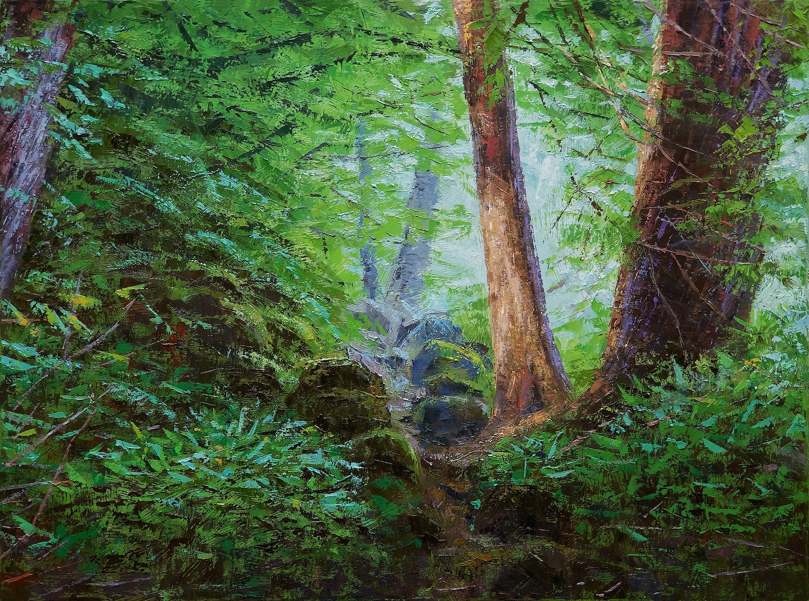 Forest Trail . Oil Painting on Canvas. Pacific Northwest Art - Etsy