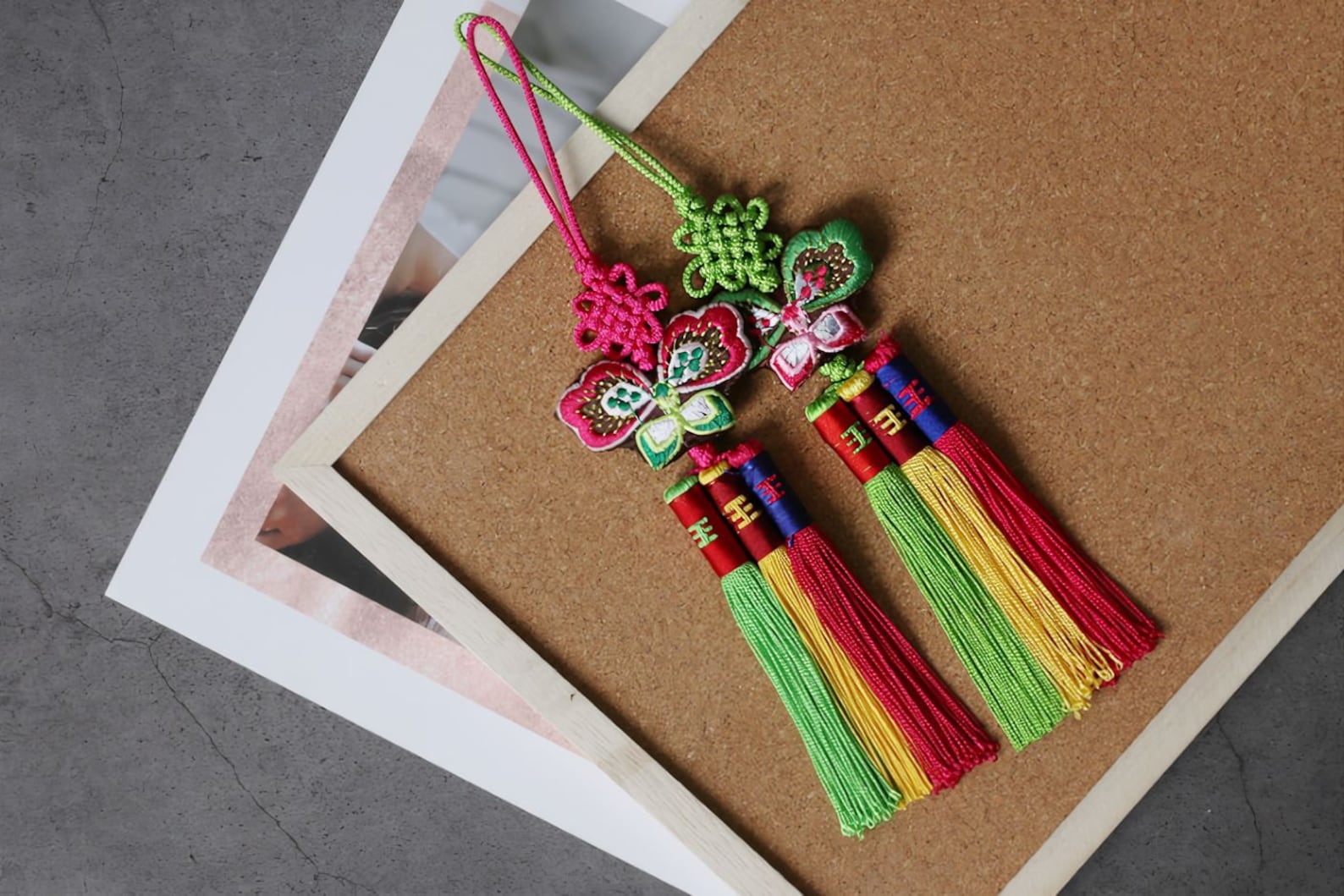Korean Hanbok Accessory Cute Butterfly Tassel Norigae Craft Pendant ...